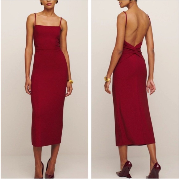 Reformation | Dresses | Nwt Reformation Breslin Knit Midi Dress Red ...